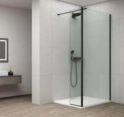 Polysan Esca - Sprchová stěna 100x210 cm, Antidrop, čiré sklo/matná černá ES3A100B30B