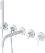 OMNIRES Y - Vanová baterie pod omítku, 5-otvorová instalace, s tělesem, s příslušenstvím, matná bílá Y1237-1WM
