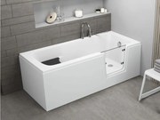 A-interiéry Polimat AVO vana pro seniory 150 x 75 cm s dvířky s bílým čelním krycím panelem vč. sifonu bílá