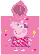 Dívčí plážové pončo - osuška s kapucí Prasátko Peppa Super Cool