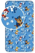 Modré napínací bavlněné dětské prostěradlo 90x200 cm Paw Patrol – Jerry Fabrics