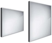 Nimco Zrcadla - Zrcadlo s LED osvětlením, 80x70 cm, hliník/černá ZPC 13003-90