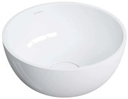 OMNIRES Shell M+ - Umyvadlo na desku, průměr 35 cm, bez přepadu, bez otvoru pro baterii, bílá SHELL350UNBP