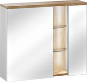 Comad Zrcadlová skříňka bez osvětlení Bahama White 80 bílá/dub wotan