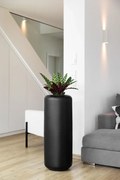 Kulatý květináč MERA, sklolaminát, výška 90 cm, černá