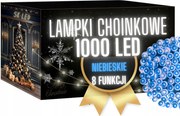 Vánoční Osvětlení Na Stromeček 1000LED Modré 72 M Led Venkovní Světla Na Vánoční Stromek