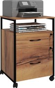 Vinsetto kancelářský filingový kabinet s klíči, mobilní filingový kabinet na kolečkách, 2 zásuvky, závěsná tyč pro dokumenty velikosti A4, 44x40x66.5