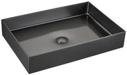 Umyvadlo na desku v barvě gun metal SAT Aurum 55x38 cm bez přepadu SATAUR5538BGM