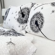 Krepový povlak na polštář - Pampelišky bílé Zapínání: knoflík, Velikost polštáře: 40x40