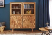 Designová vitrína z masivu Mystic Living Akácie 118cm