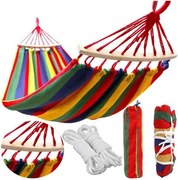 Barevná houpací síť HAMAK pro 2 osoby 190x150 cm