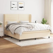 Box spring postel s matrací krémová 180x200 cm textil 3128066