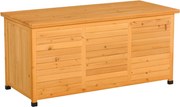 Outsunny Zahradní Box, Box na Polštáře, Úložný Box, Zahradní Truhla, Voděodolný, Pevné Dřevo, 127 x 56 x 60 cm Žlutá | Aosom