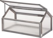 Outsunny Dřevěný Mini Skleník 90 x 52 x 49,5 cm, Skleník s Krytem, Světlo Přenášející Studený Rám, Zimní Odolný Vyvýšený Záhon pro Zahradu, Balkon, Še