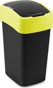 Žlutý/černý plastový odpadkový koš na tříděný odpad 25 l Flip Bin – Curver
