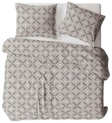 KARO Flanelové povlečení 140x200 1820N šedé geometrické Flanel Comfort button-up