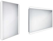 Nimco Zrcadla - Koupelnové podsvícené LED zrcadlo 50x70 cm, zaoblené, aluminium ZP 17001