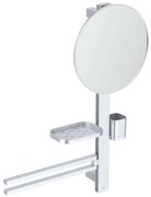 Ideal Standard ALU+ - Zrcadlo s držákem ručníků, poličkou a pohárkem na kartáčky a pastu, stříbrná BD588SI