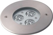FAN LED-IRIDE-R12 Pochozí venkovní LED svítidlo IRIDE DC12/24V stříbrná, hliník, 9x1 W, RGB, stmívatelné, IP67, 12,5 x 6,6 cm - FANEUROPE