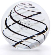 Skleněné těžítko - dekor 01, Bílá/Černá, 6 cm | České sklo od Artcristal Bohemia