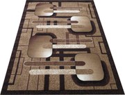 DY Hnědý koberec s geometrickým vzorem Alfa 16 Rozměr: 40x60 cm