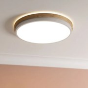 Brilliant G80845/75  Stmívatelné stopní LED svítidlo BAARLO 24W bílé &amp; DŘEVO průměr 35cm