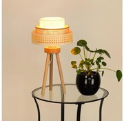 Brilagi - Stolní lampa CEDAR LUNETA 1xE27/15W/230V ratan/hnědá/krémová