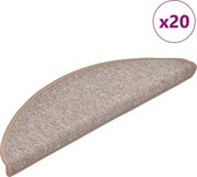 vidaXL Samolepicí schodové rohože 20 ks 56 x 17 x 3 cm [3365785] Barva: světle hnědá
