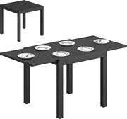 Outsunny rozkládací stůl pro 4–6 osob | 80–160 × 80 cm | černý práškový hliník | Aosom
