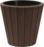 PRO Květináč WOODE + vklad hnědý 29,9 cm