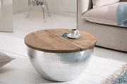 Moderní konferenční stolek s úložným prostorem Orient Storage stříbrný 60cm