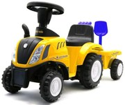 Dětské odrážedlo traktor s vlečkou a nářadím Baby Mix New Holland žlutý