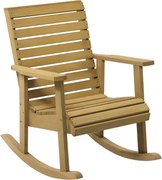 Houpací křeslo Outsunny s opěrkami, zahradní křeslo pro relaxaci na balkoně a terase, nosnost do 130 kg, borové dřevo, světle hnědé 64 x 86 x 85 cm |
