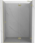 Mexen, Mexen Lunar pravé otočné sprchové dveře 130 cm, transparentní, broušené zlato - 834-130-000-55-00-P