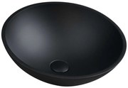 Sapho Beauty - Umyvadlo na desku, průměr 42 cm, bez přepadu, sklo/matná černá TY181B