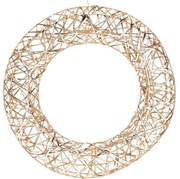 LED vánoční věnec s časovačem, kovový, 30 cm, zlatý