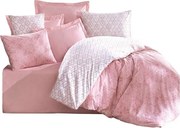 Bílé/růžové povlečení na jednolůžko z bavlny Renforcé 140x200 cm Soft Geometry – Mila Home Luxury