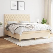 Box spring postel s matrací krémová 180x200 cm textil 3142598