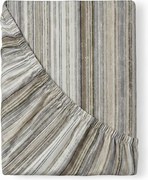 Kvalitex Bavlněné napínací prostěradlo proužek šedobéžový 100x200cm