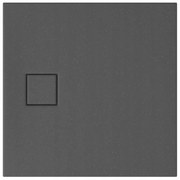 Cersanit Tako Slim, čtvercová sprchová vanička 80x80x4 cm + šedý sifon, šedá matná, S932-161