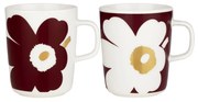 Hrnek Juhla Unikko Wine Red 2,5 dl - set 2 ks Marimekko