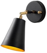 Černé/ve zlaté barvě nástěnné svítidlo ø 10 cm Evander – Opviq lights