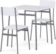 Autronic Jídelní set s 2 židlemi AUT-O2122 Odstín: Bílá