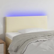 Čelo postele s LED krémové 100x5x78/88 cm umělá kůže