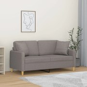 2místná pohovka s polštáři taupe 140 cm textil