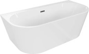 Mexen Oval+, volně stojící vana ke stěně 170 x 80 cm, bílá lesklá, broušený grafit přepad, 52681708000-66