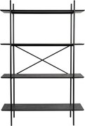 Černý kovový regál 120x180x40 cm Marcio – White Label
