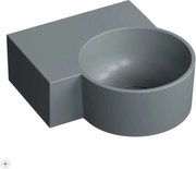 OMNIRES Ovo M+ - Umývátko 34x35 cm, bez přepadu, bez otvoru pro baterii, levé, matná šedá OVO335UWLAG