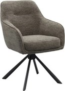 Tmavě šedé čalouněné jídelní křeslo s područkami Avola – Unique Furniture