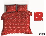 KARO Bavlněné povlečení 140x200 R126 červená srdce srdce bílá 315D
